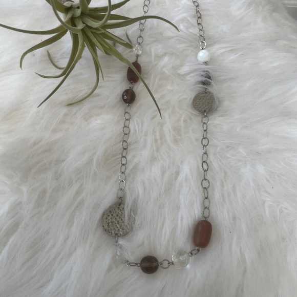 Rachel | Jewelry | Rachel Chain Link Necklace With Beads And Hammered ...